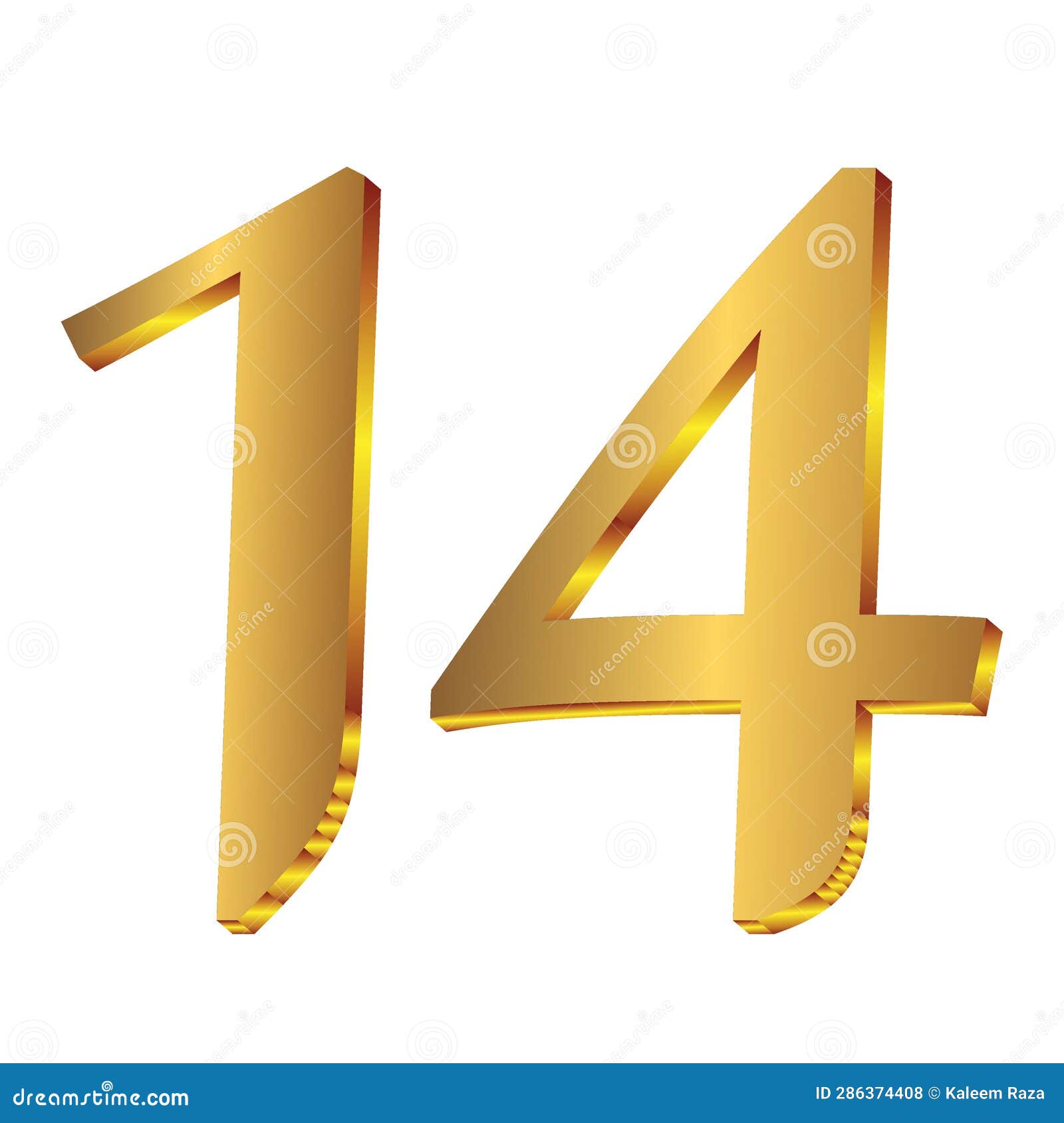 3d 14 Word in Gold Color Shape Use for Independence Day Stock Vector ...