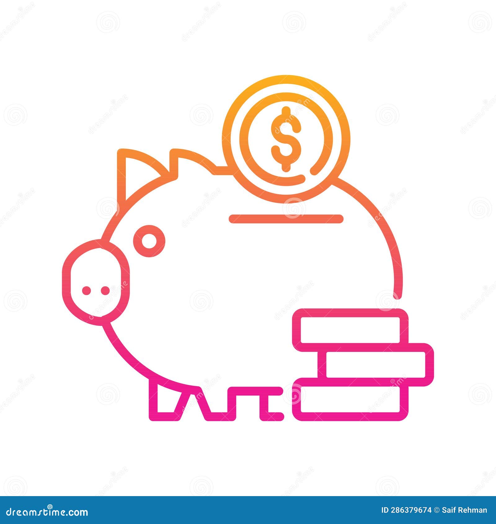 Money Savings Vector Gradient Icon Style Illustration. EPS 10 File ...