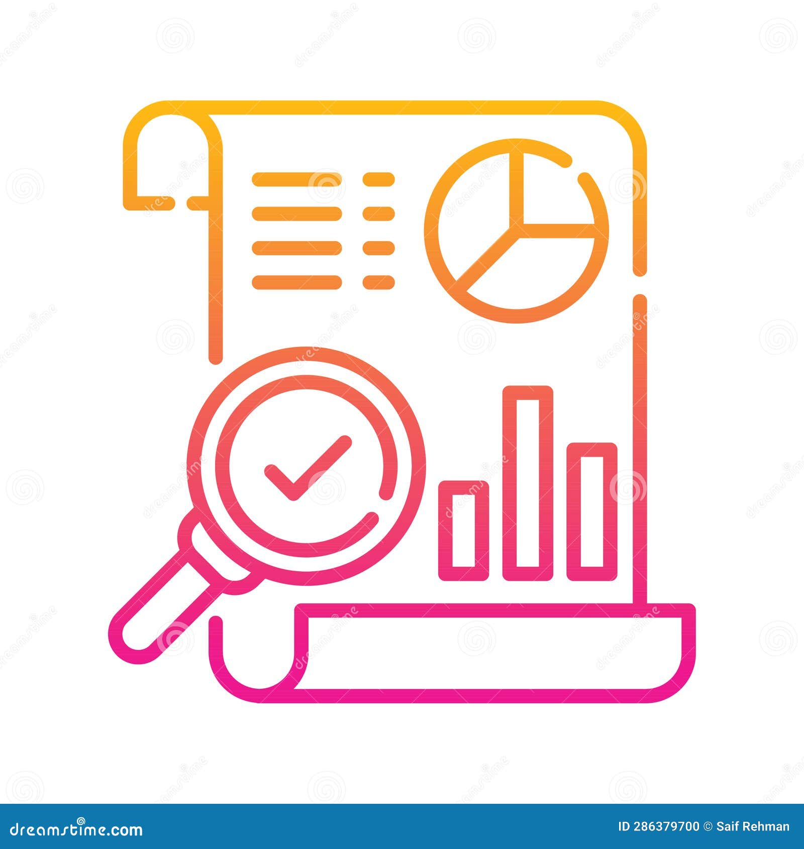 Data Chart Vector Gradient Icon Style Illustration. EPS 10 File Stock ...