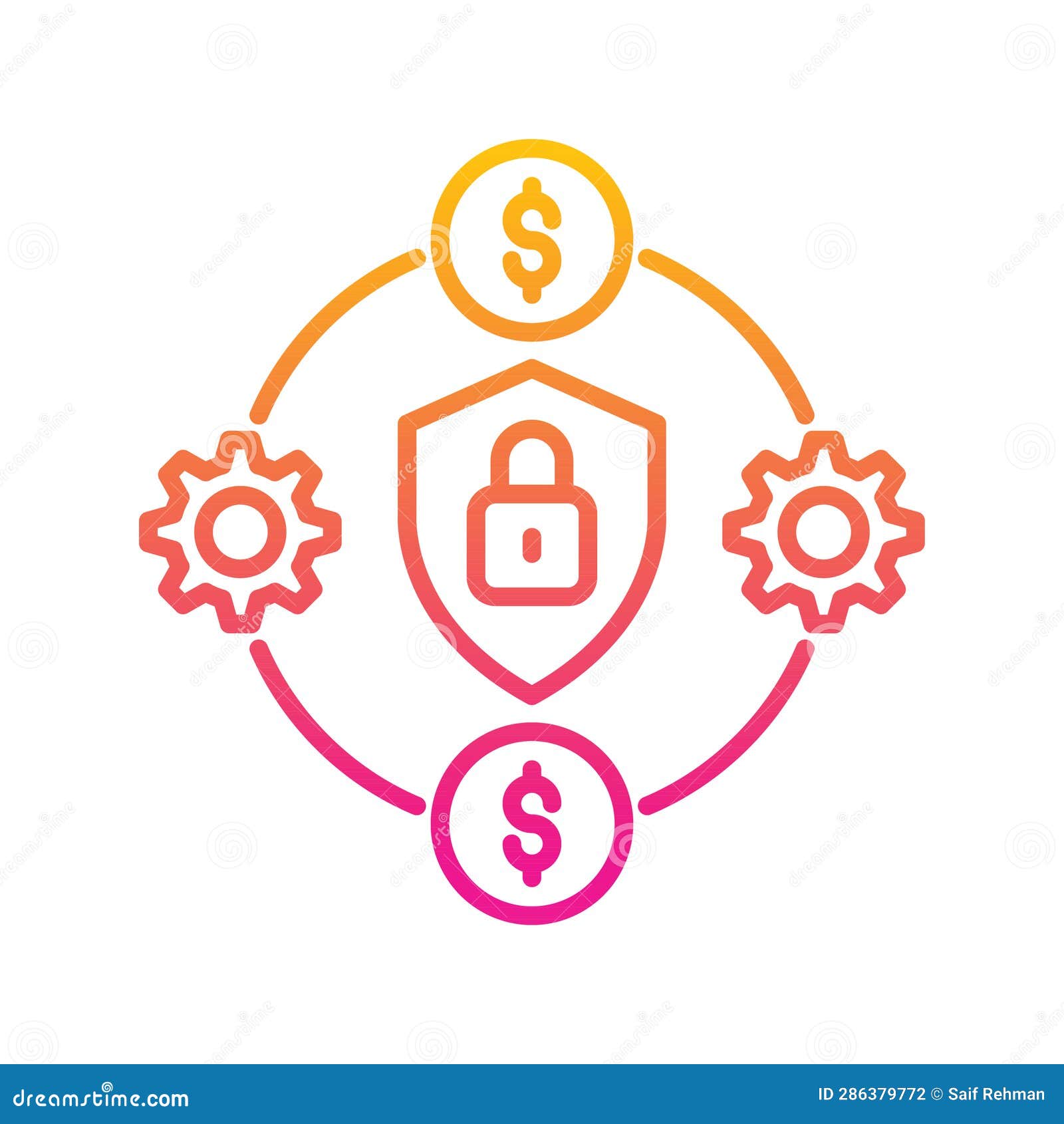Financial Security Vector Gradient Icon Style Illustration. EPS 10 File ...