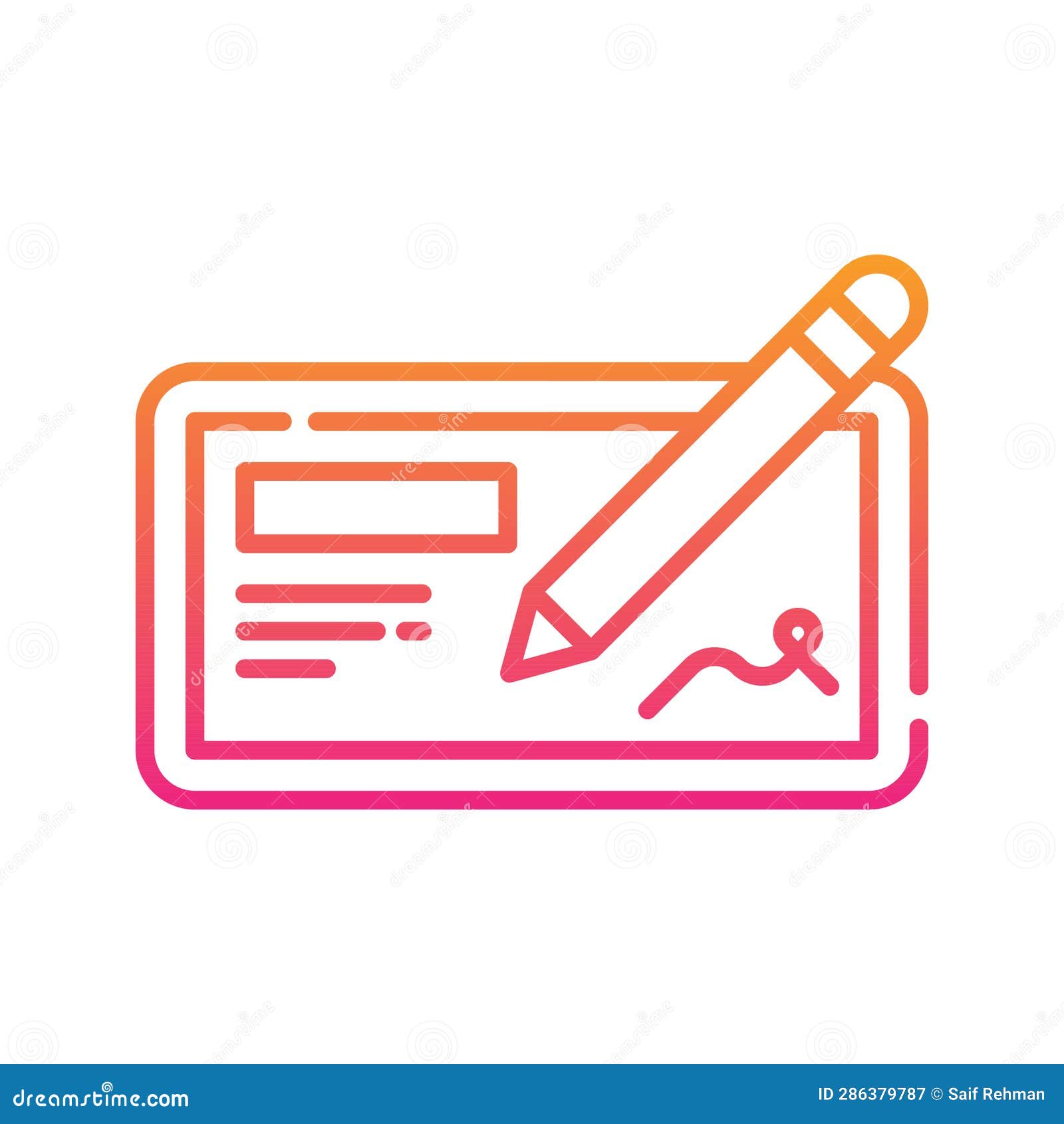 Cheque Book Vector Gradient Icon Style Illustration. EPS 10 File Stock ...