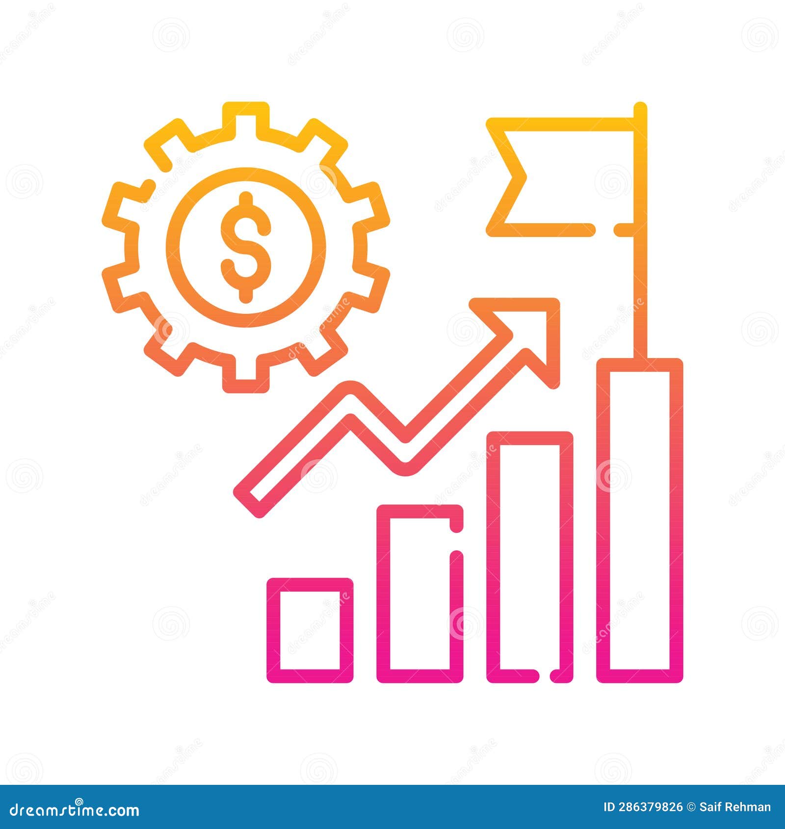 Finance Development Vector Gradient Icon Style Illustration. EPS 10 ...