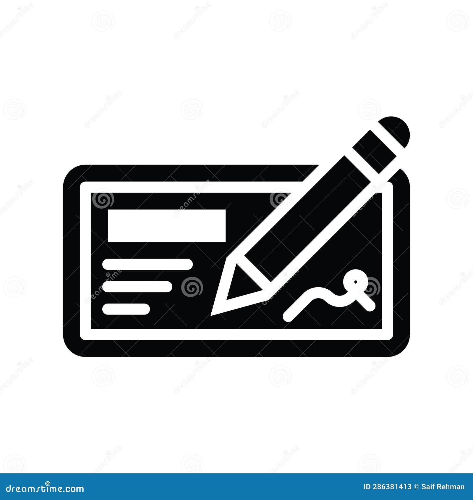 Cheque Book Vector Solid Icon Style Illustration. EPS 10 File Stock ...