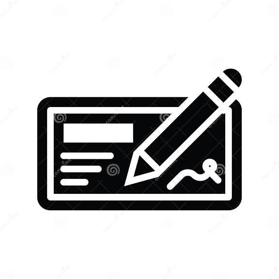 Cheque Book Vector Solid Icon Style Illustration. EPS 10 File Stock ...