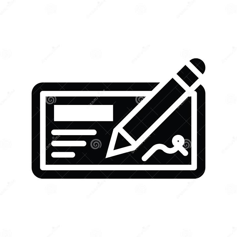 Cheque Book Vector Solid Icon Style Illustration. EPS 10 File Stock ...