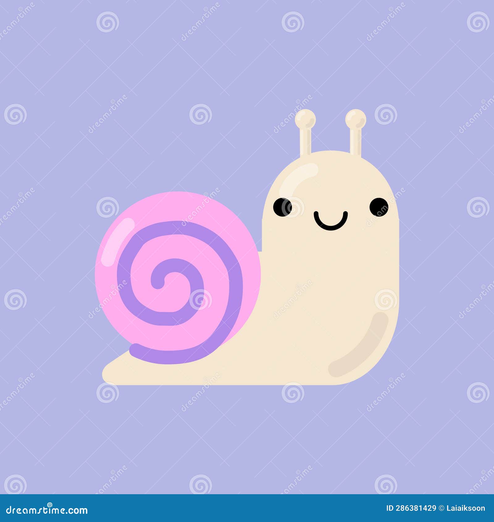 Cute Smiling Snail Cartoon Character Emoji Icon. Vector Illustration ...
