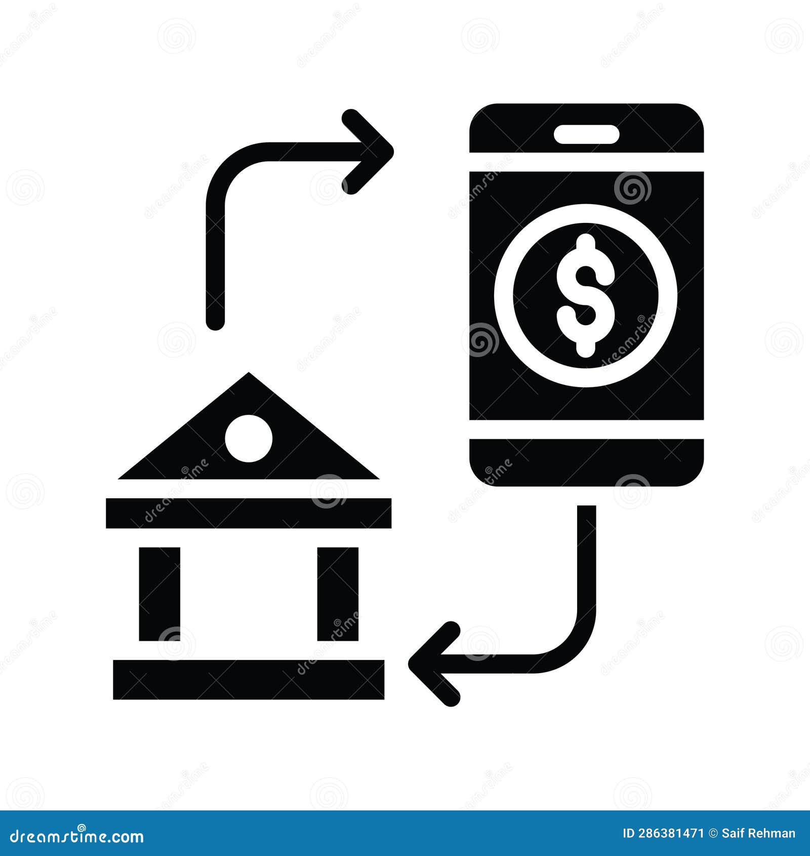 Internet Banking Vector Solid Icon Style Illustration. EPS 10 File ...