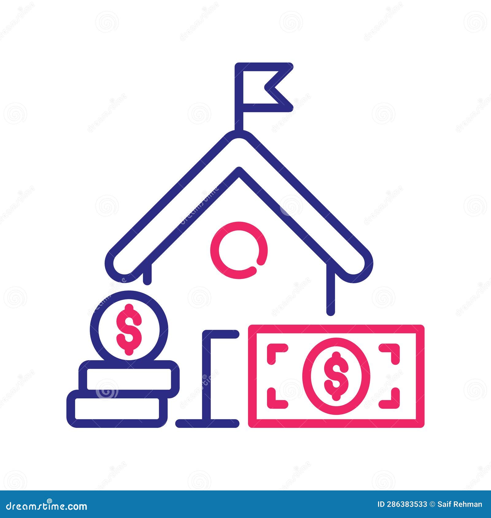 Fees Vector Two Color Lines Icon Style Illustration. EPS 10 File Stock ...