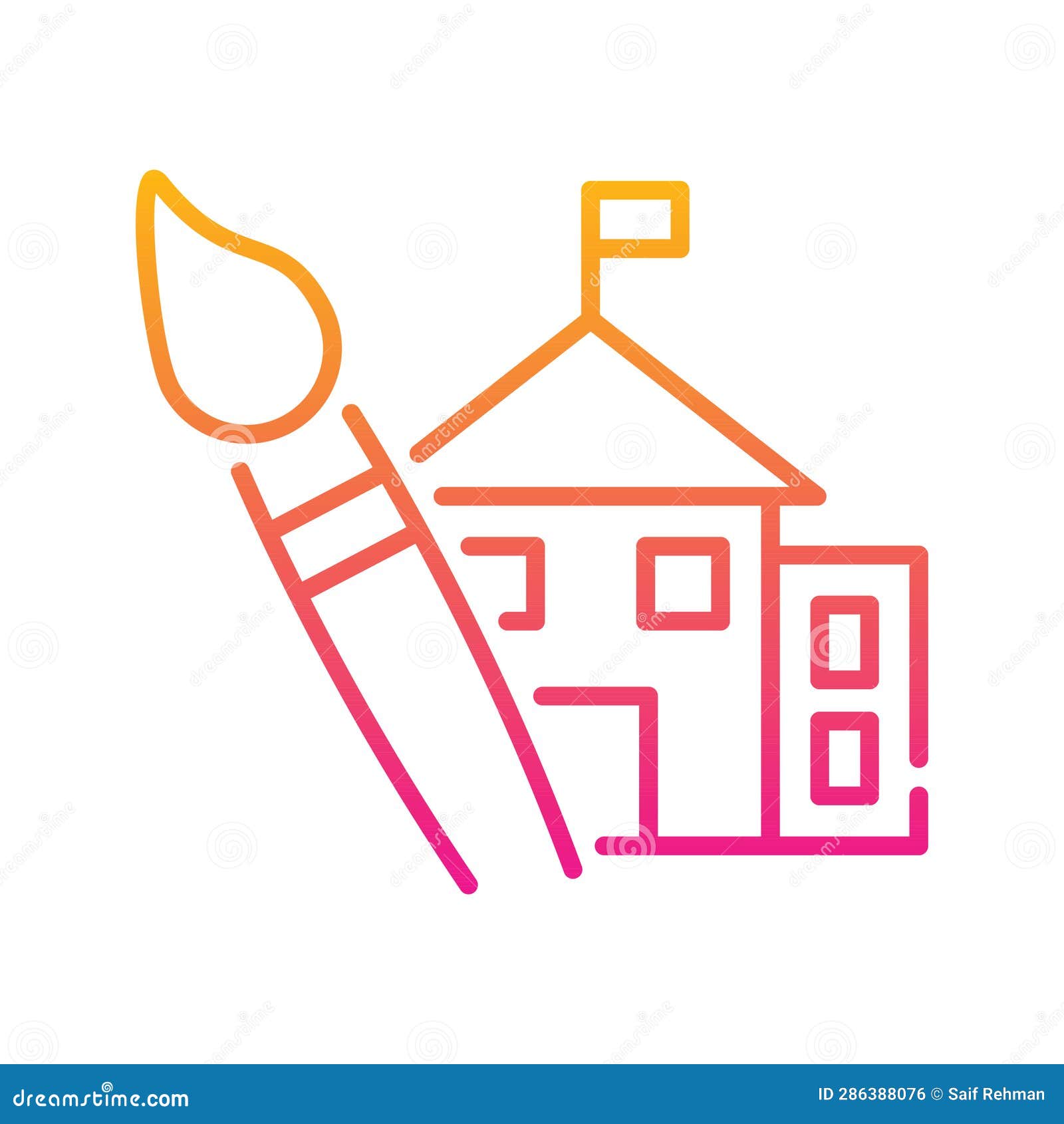 Liberal Arts College Vector Gradient Icon Style Illustration. EPS 10 ...