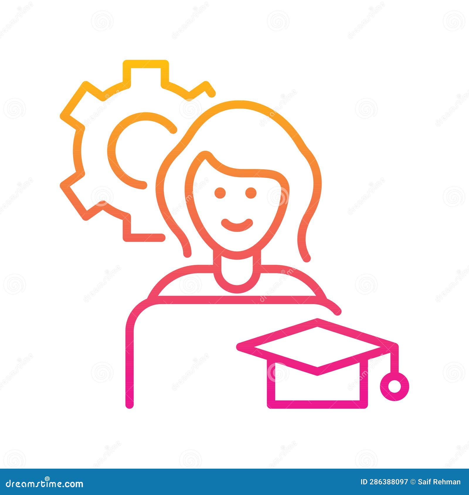 Part Time Student Vector Gradient Icon Style Illustration. EPS 10 File ...