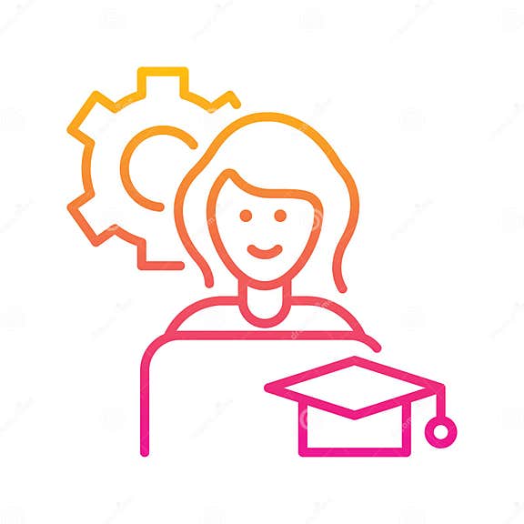 Part Time Student Vector Gradient Icon Style Illustration. EPS 10 File ...