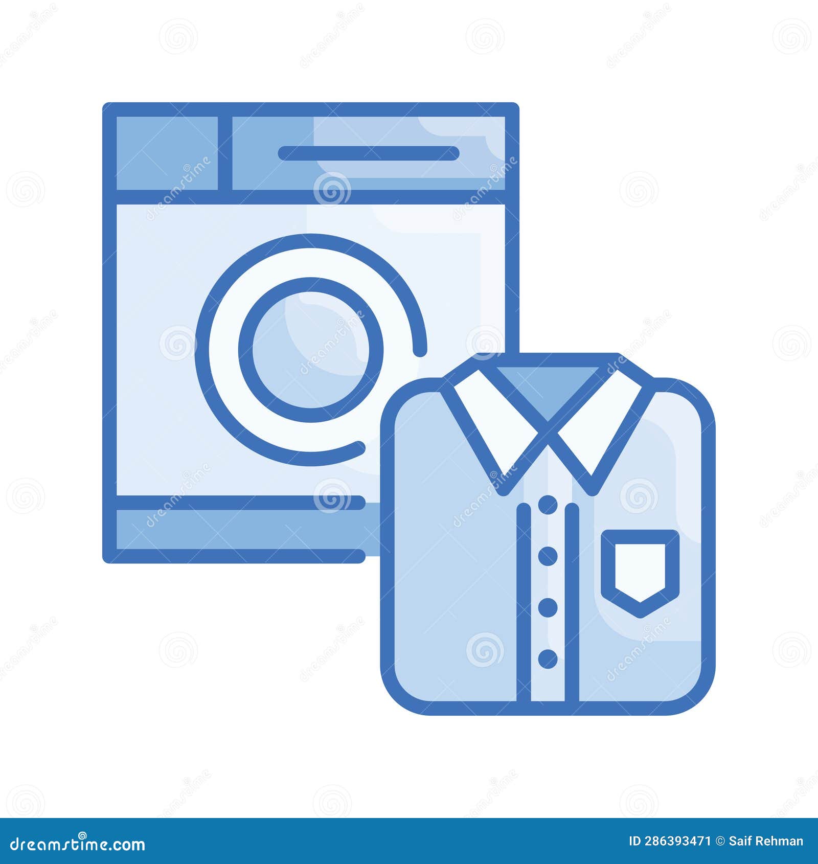 Clean Clothes Vector Blue Series Icon Style Illustration. EPS 10 File ...