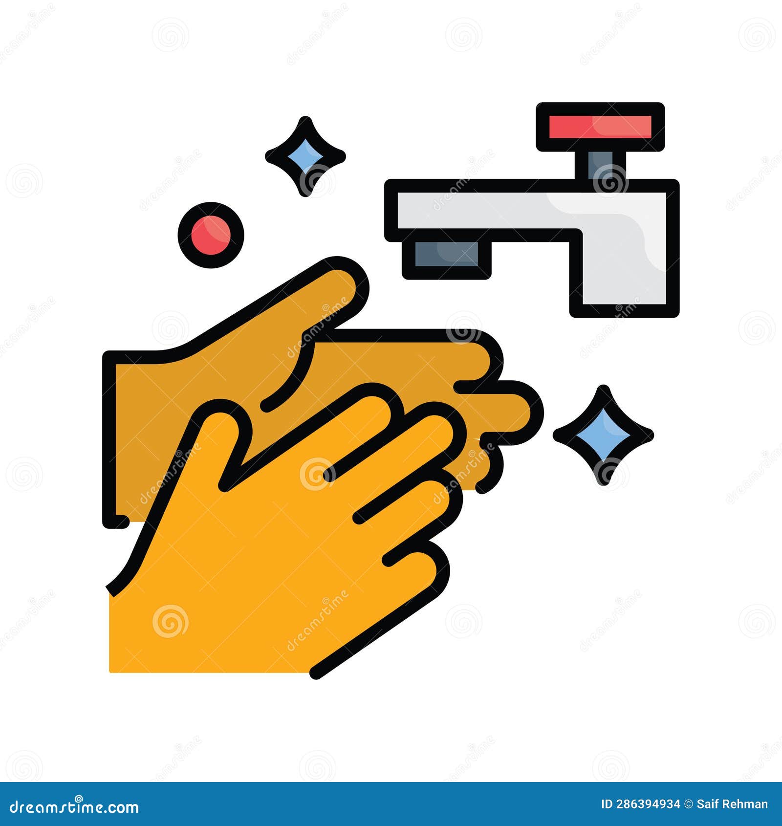 Hand Hygiene Vector Filled Outline Icon Style Illustration. EPS 10 File ...