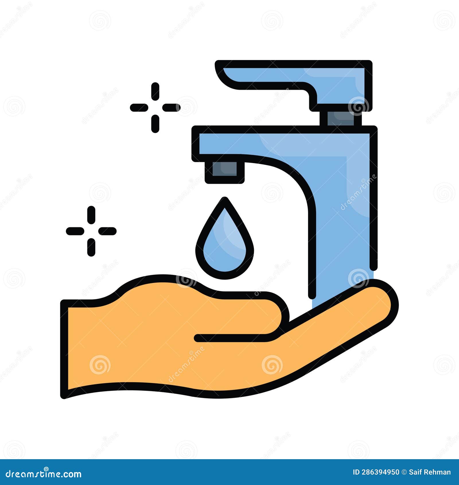 Water Hygiene Vector Filled Outline Icon Style Illustration. EPS 10 ...