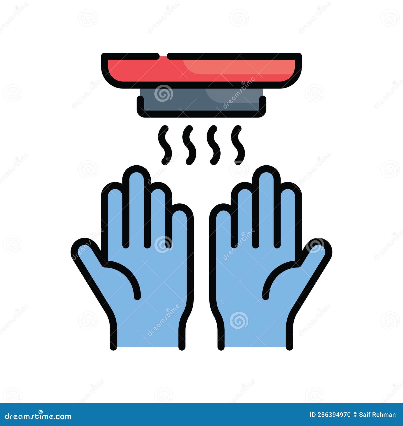 Dry Hands Vector Filled Outline Icon Style Illustration. EPS 10 File ...