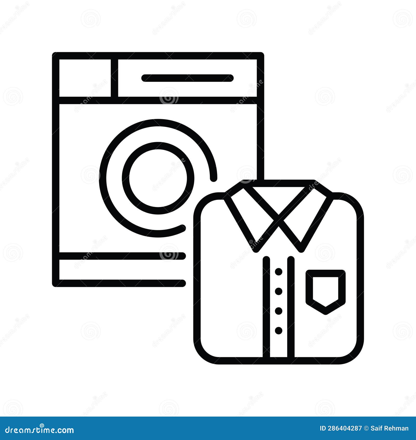 Clean Clothes Vector Outline Icon Style Illustration. EPS 10 File Stock ...