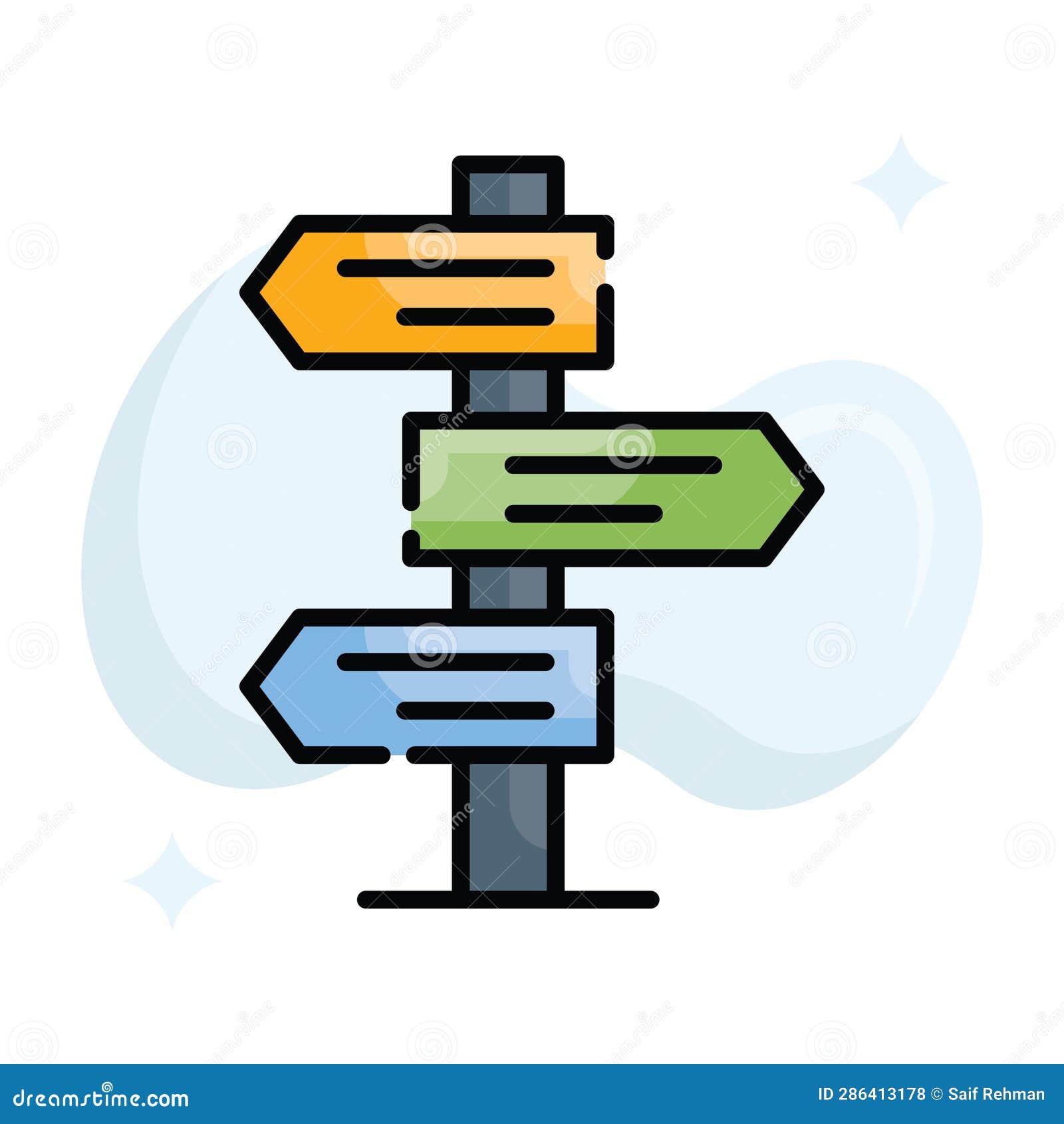 Direction Signs Vector Filled Outline Icon Style Illustration. Eps 10 ...