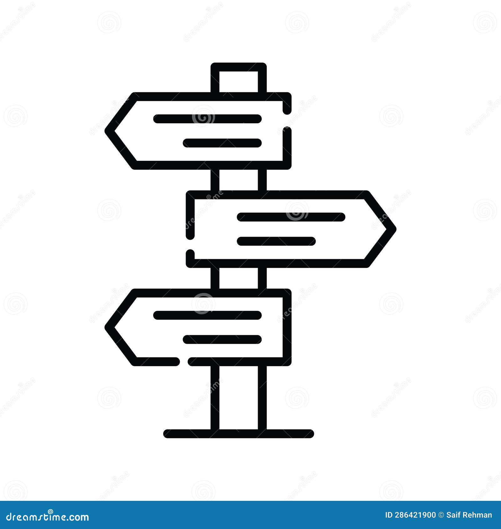 Direction Signs Vector Outline Icon Style Illustration. Eps 10 File ...