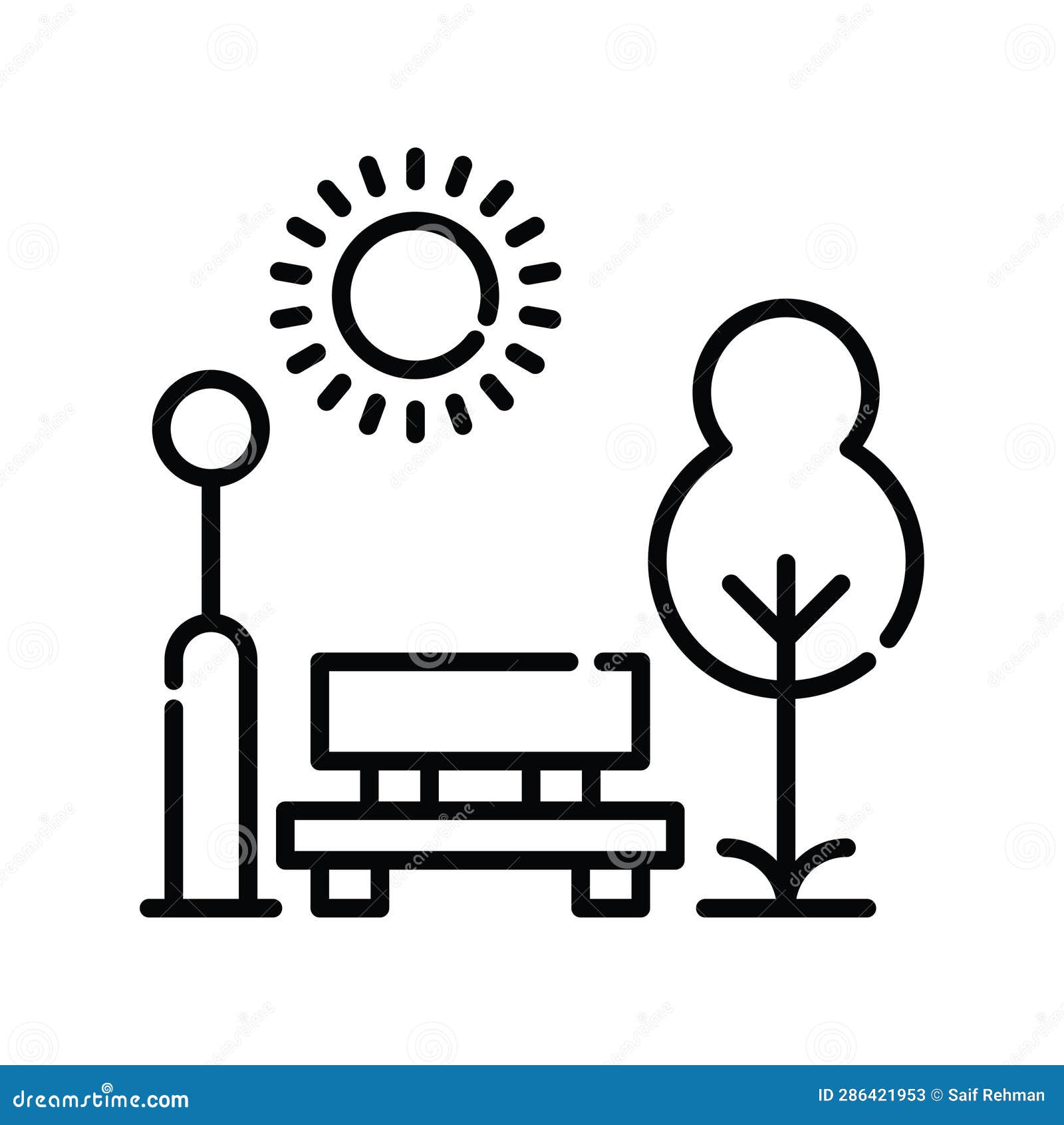 Park Vector Outline Icon Style Illustration. Eps 10 File Stock Vector ...