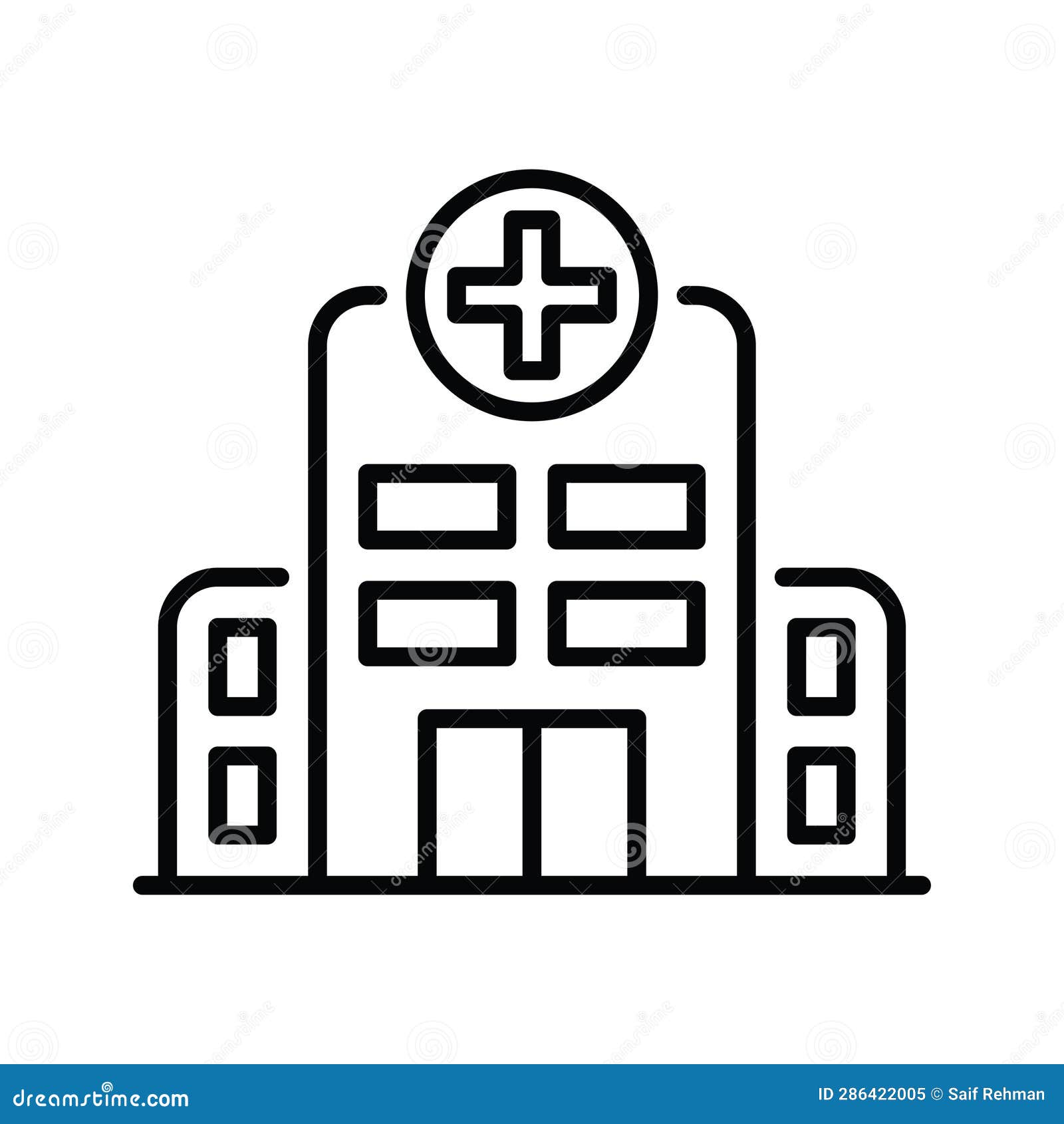 Hospital Vector Outline Icon Style Illustration. Eps 10 File Stock ...