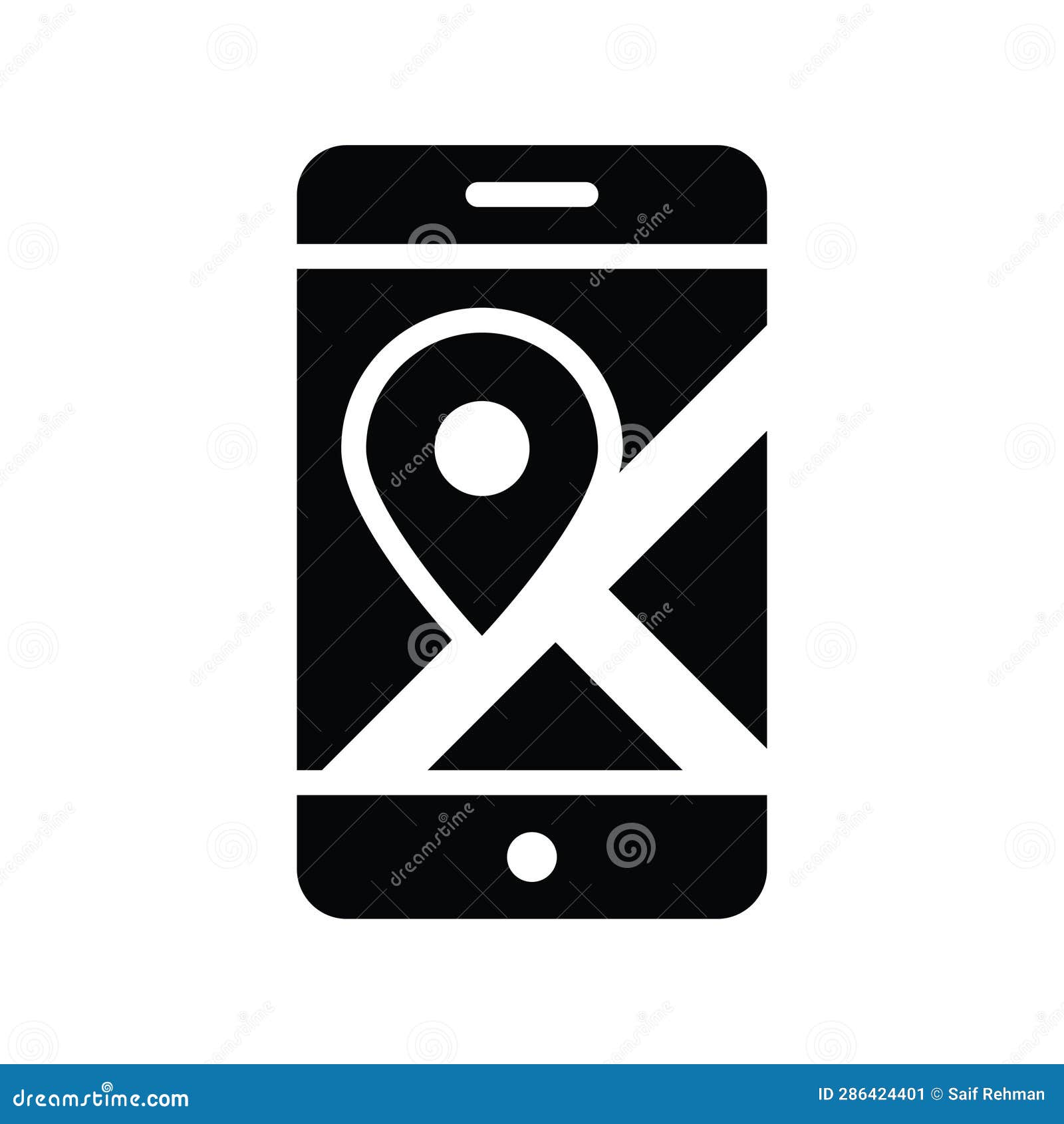 Mobile Gps Vector Solid Icon Style Illustration. Eps 10 File Stock ...