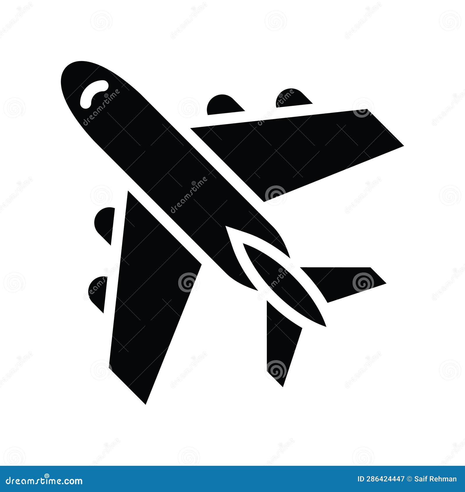 Airplane Vector Solid Icon Style Illustration. Eps 10 File Stock Vector ...