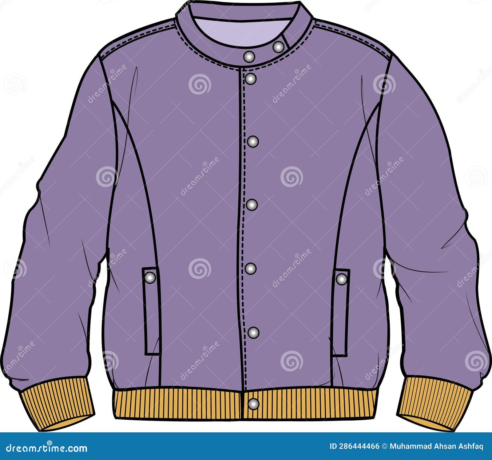 Kid Wear Bomber Jacket with Buttons Stock Vector - Illustration of ...