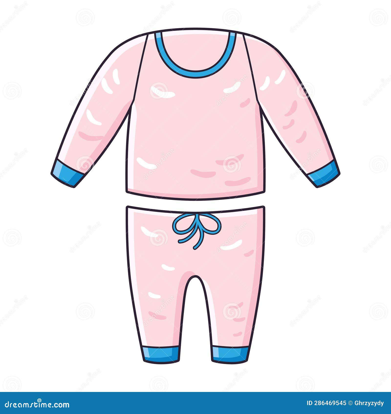 Pink kid pajamas stock vector. Illustration of clothes - 286469545