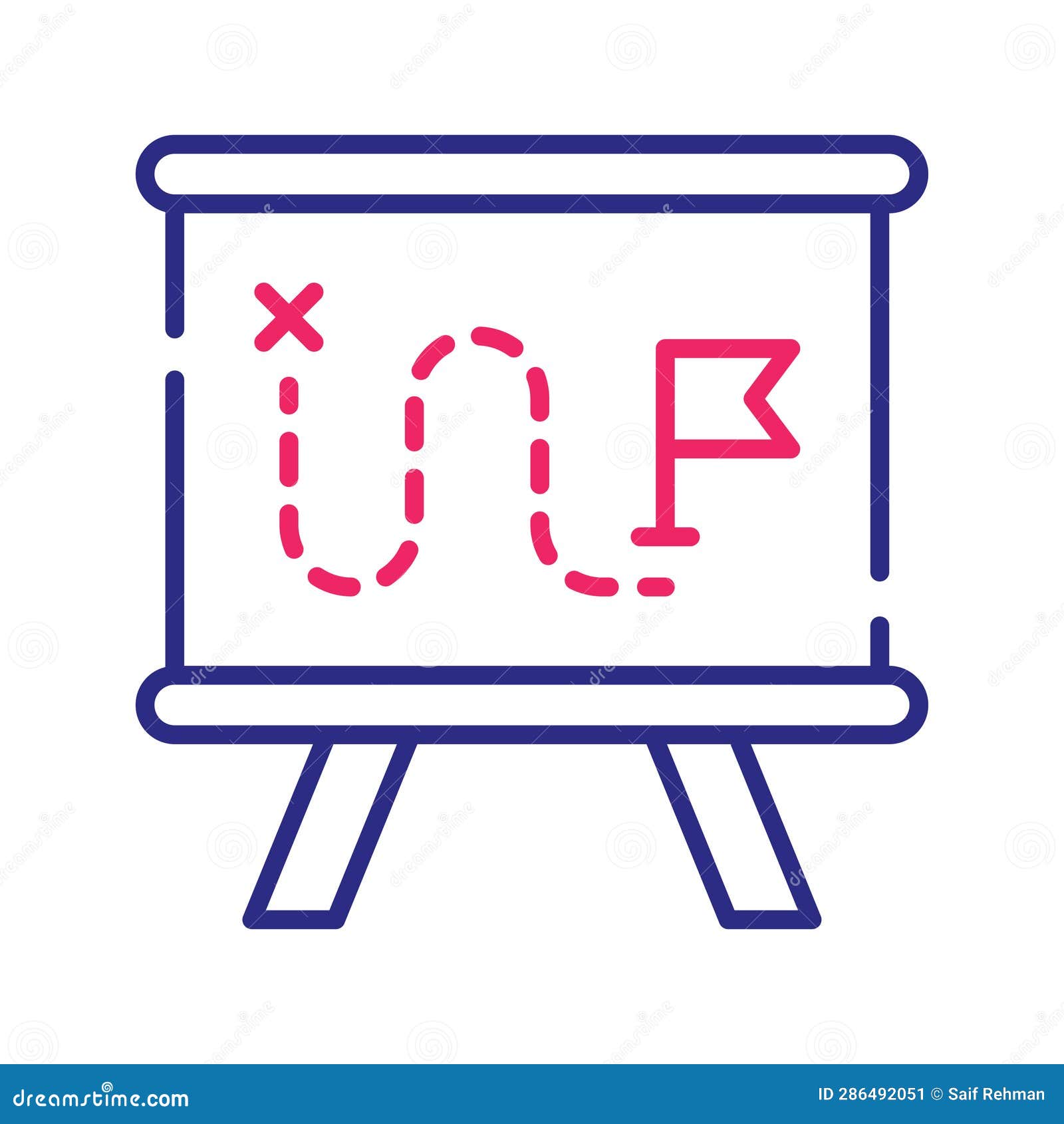 Strategy Map Vector Two Color Lines Icon Style Illustration. EPS 10 ...