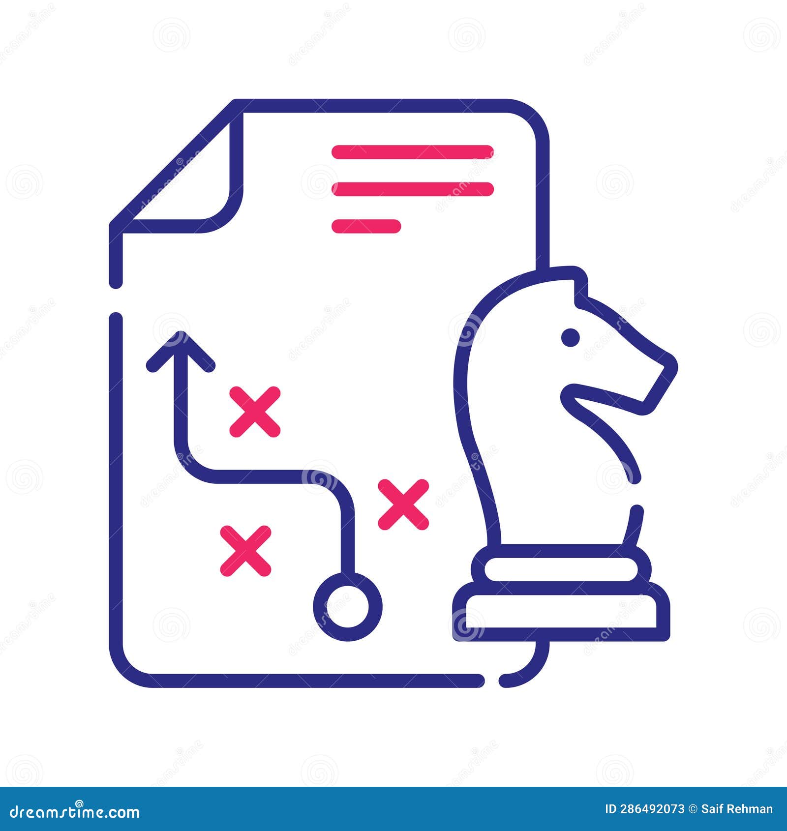 Strategy Vector Two Color Lines Icon Style Illustration. EPS 10 File ...