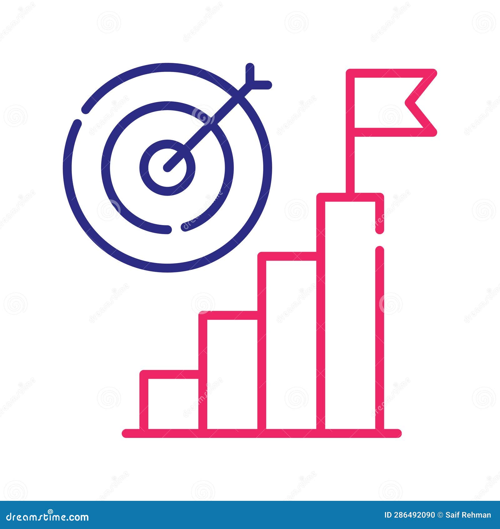 Goal Vector Two Color Lines Icon Style Illustration. EPS 10 File Stock ...