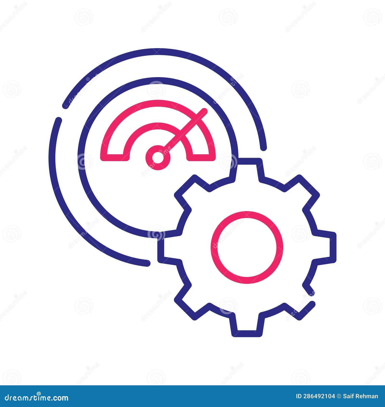 Performance Management Vector Two Color Lines Icon Style Illustration ...