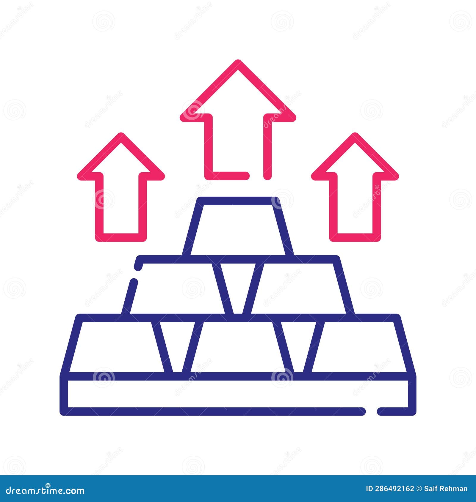 Price Increase Vector Two Color Lines Icon Style Illustration. EPS 10 ...