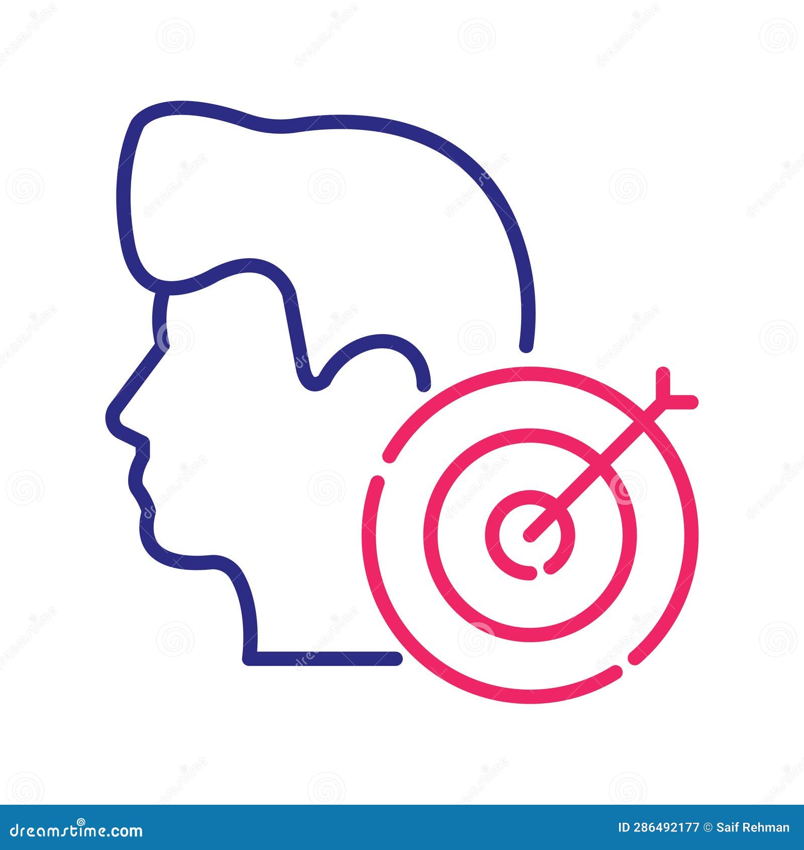 Man Target Vector Two Color Lines Icon Style Illustration. EPS 10 File ...