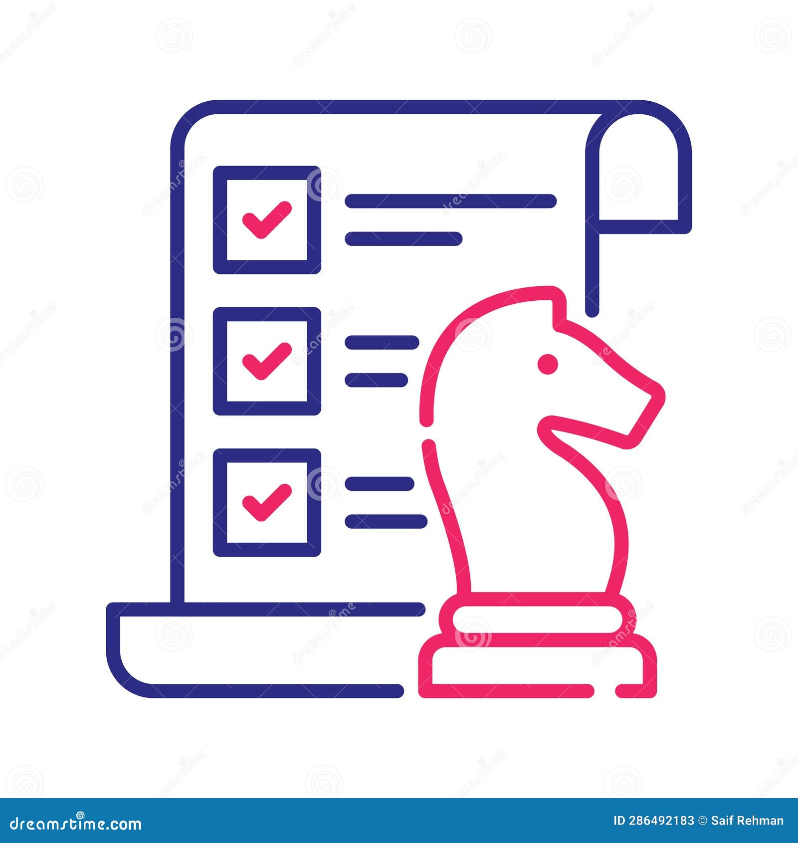 Strategy Vector Two Color Lines Icon Style Illustration. EPS 10 File ...