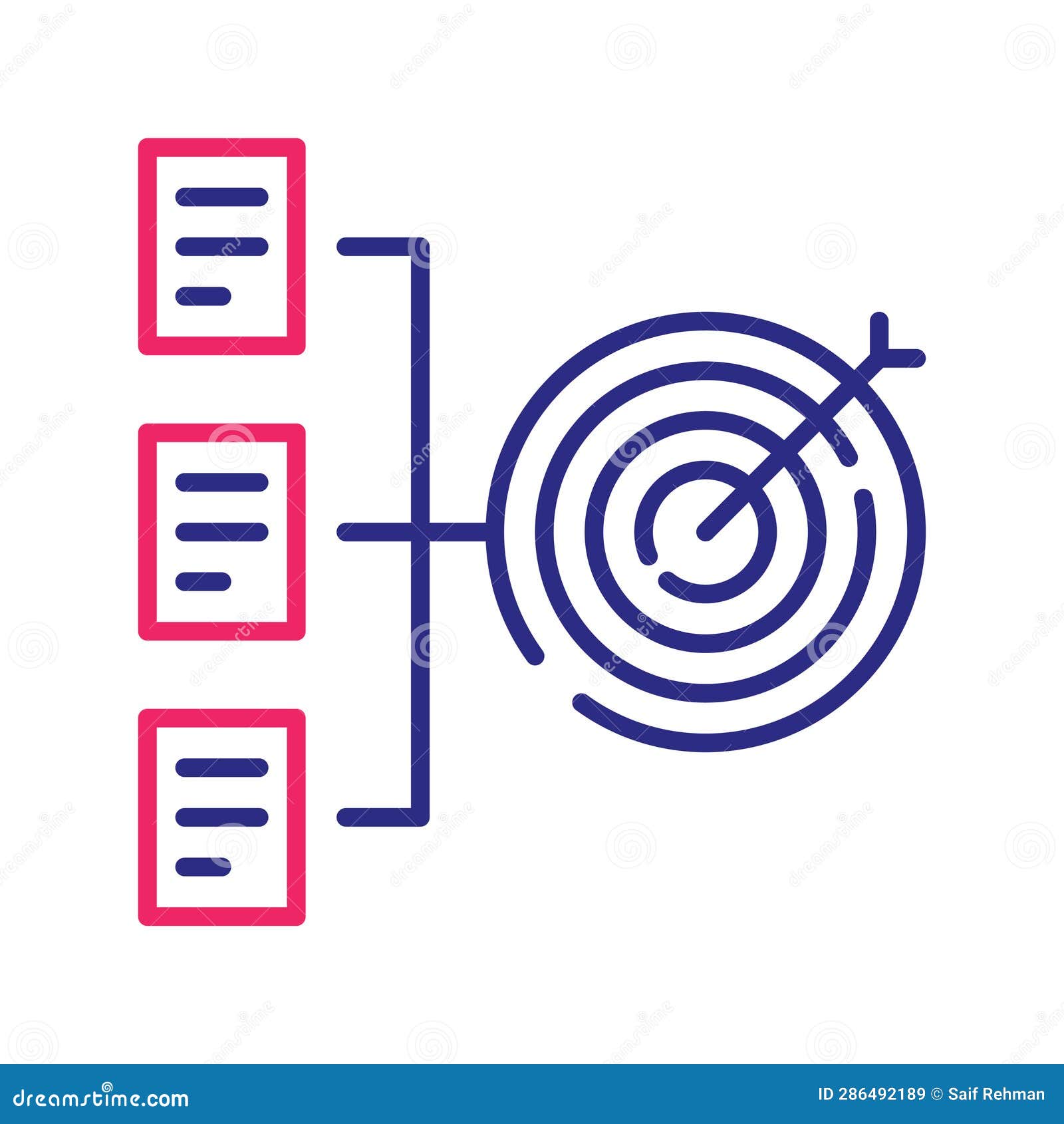 Goal Diagram Vector Two Color Lines Icon Style Illustration. EPS 10 ...