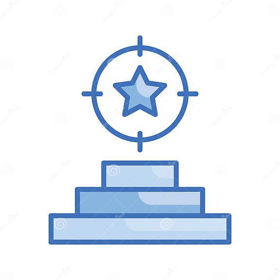 Goals and Objectives Vector Blue Series Icon Style Illustration. EPS 10 ...