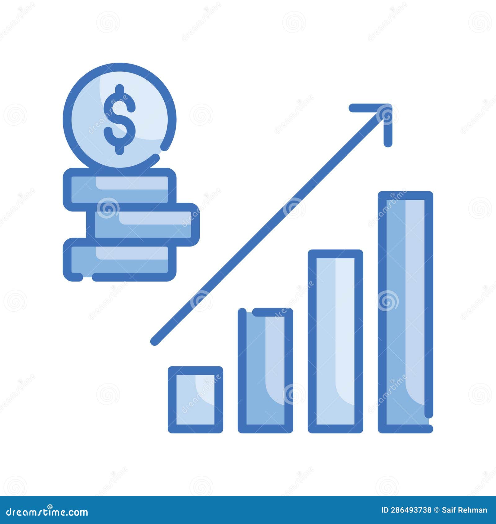 Increase Profitability Vector Blue Series Icon Style Illustration. EPS ...