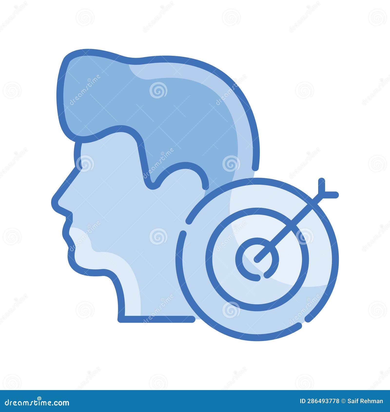 Man Target Vector Blue Series Icon Style Illustration. EPS 10 File ...