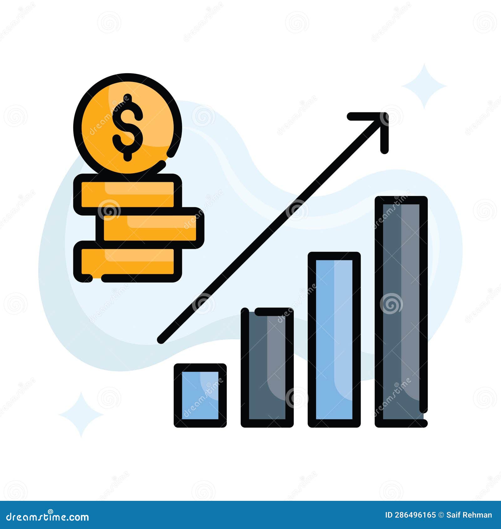 Increase Profitability Vector Filled Outline Icon Style Illustration ...