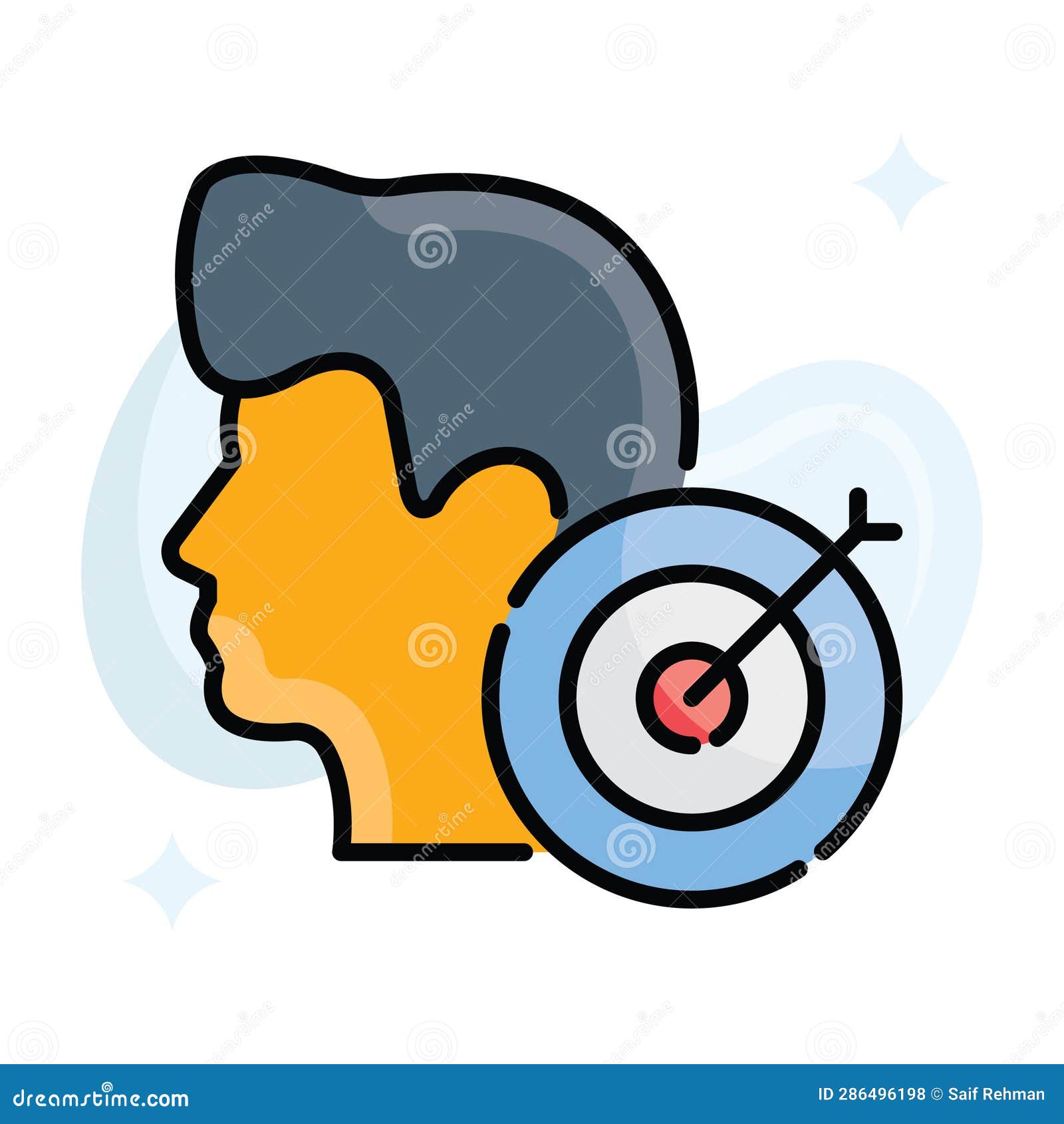 Man Target Vector Filled Outline Icon Style Illustration. EPS 10 File ...