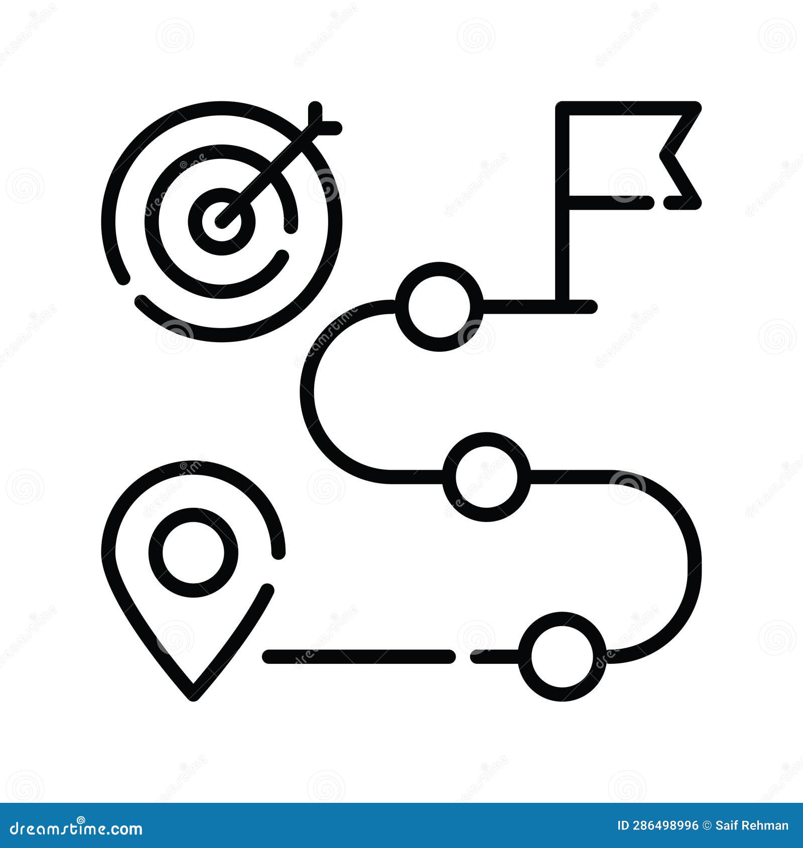 Milestone Vector Outline Icon Style Illustration. EPS 10 File Stock ...