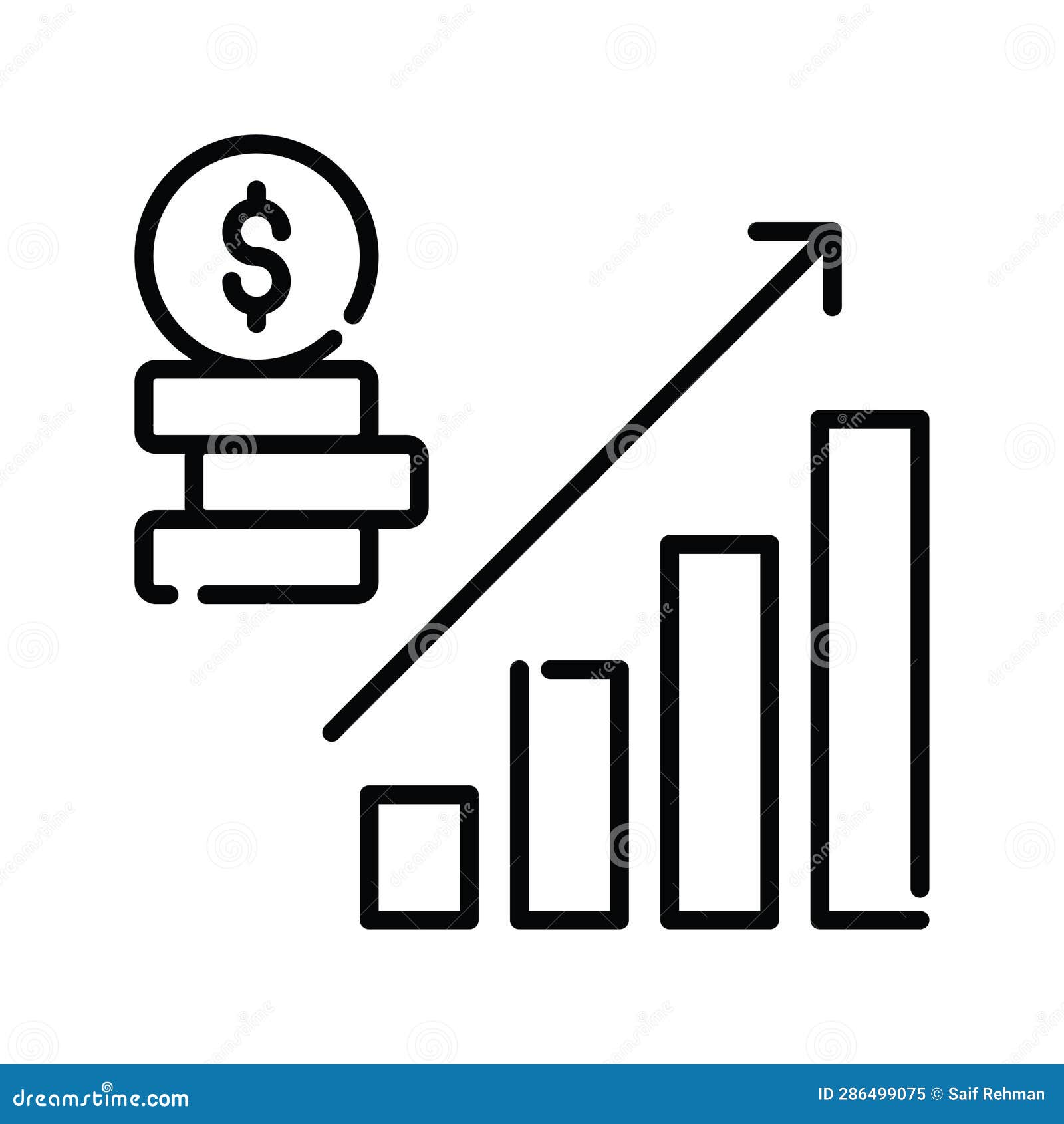 Increase Profitability Vector Outline Icon Style Illustration. EPS 10 ...