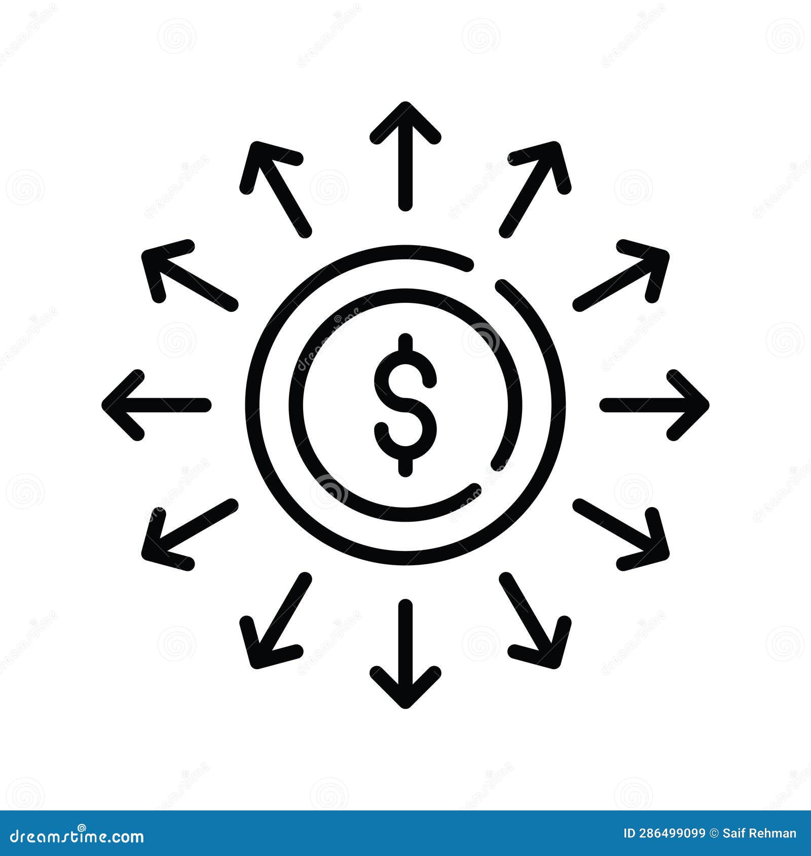 Market Expansion Vector Outline Icon Style Illustration. EPS 10 File ...