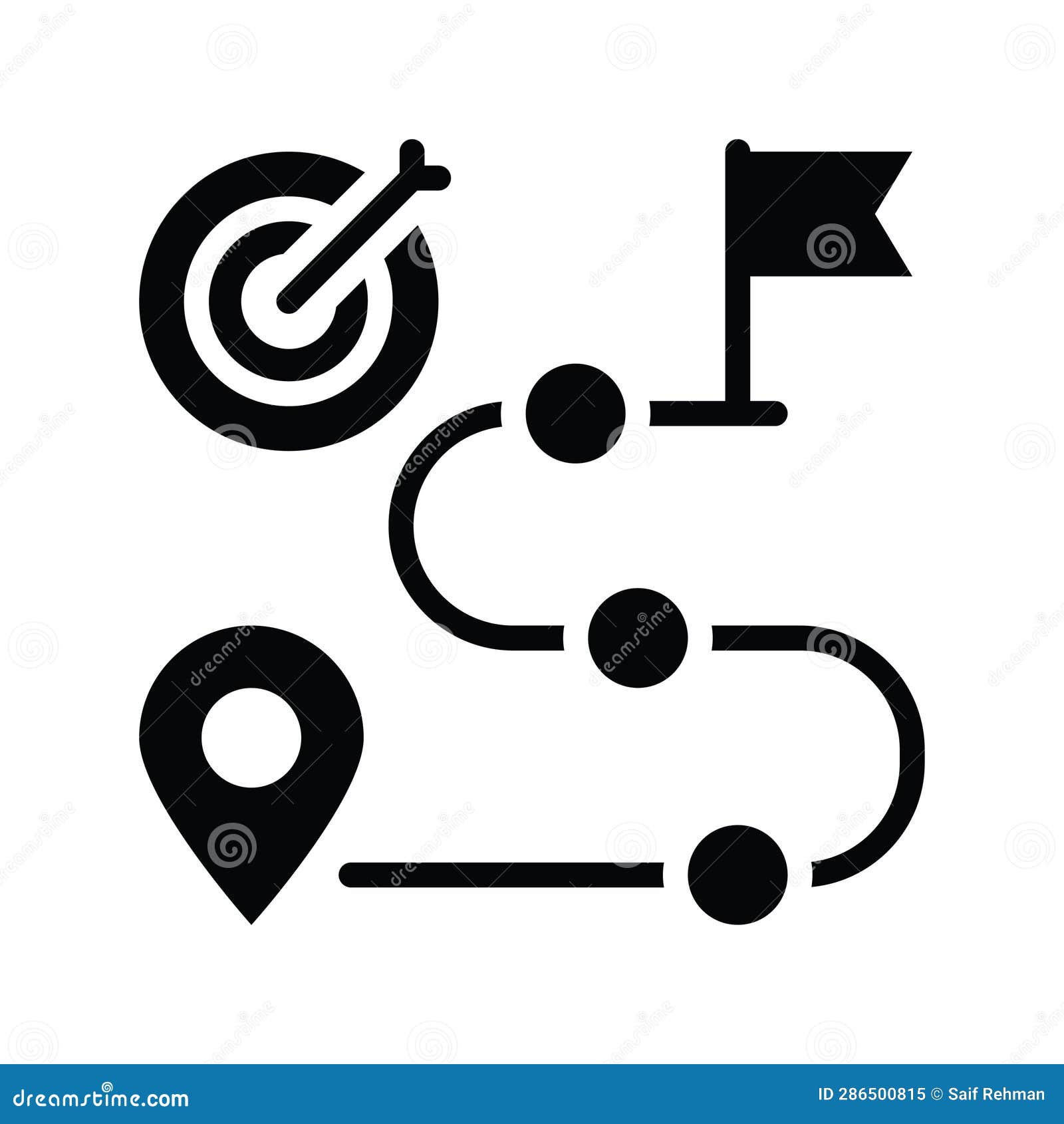 Milestone Vector Solid Icon Style Illustration. EPS 10 File Stock ...