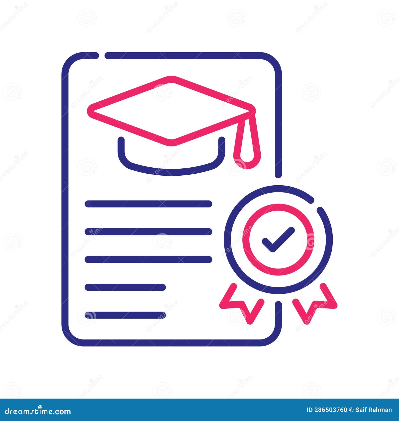 Qualification Vector 2 Color Line Icon Style Illustration. EPS 10 File ...