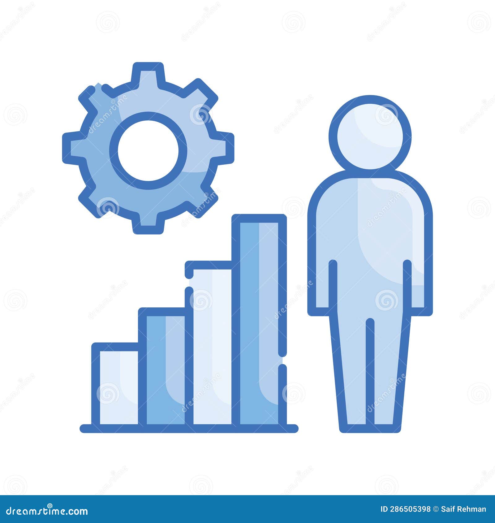 Personal Growth Vector Blue Series Icon Style Illustration. EPS 10 File ...