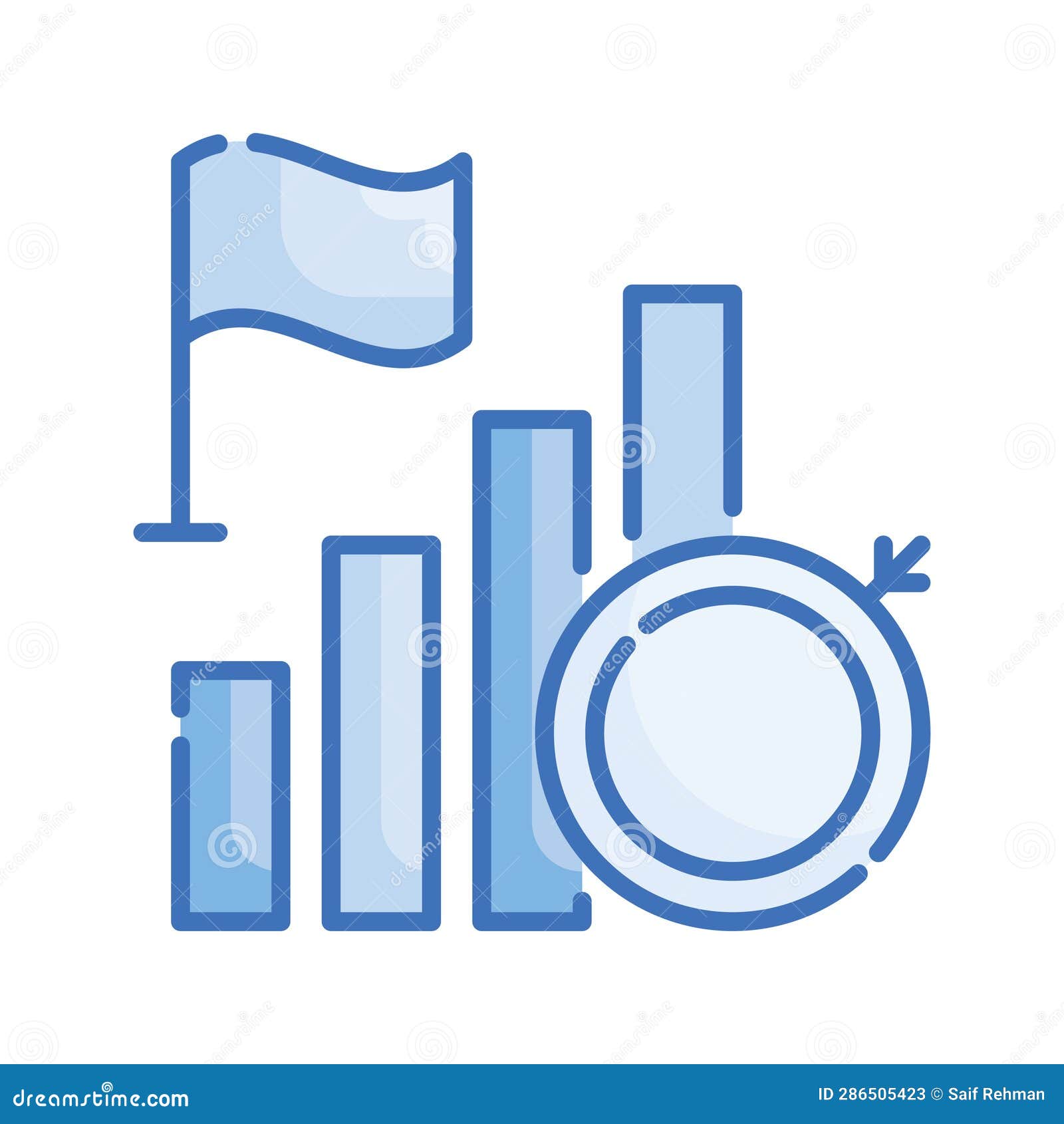 Goals Vector Blue Series Icon Style Illustration. EPS 10 File Stock ...
