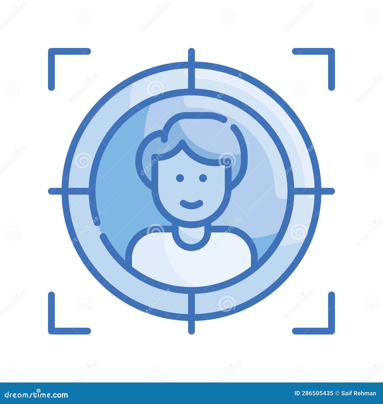 Customer Focus Vector Blue Series Icon Style Illustration. EPS 10 File ...
