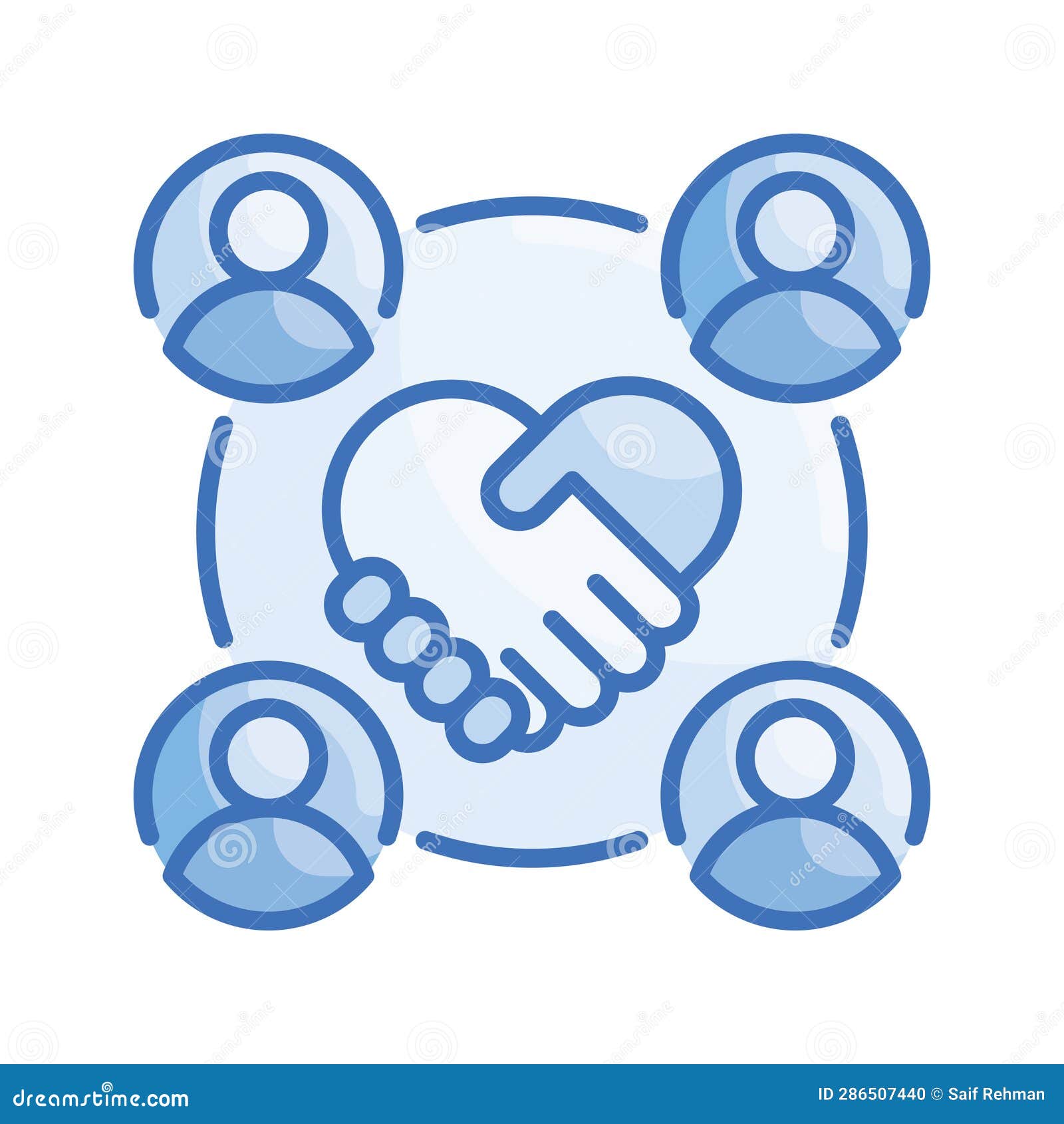 Collaboration Vector Blue Series Icon Style Illustration. EPS 10 File ...